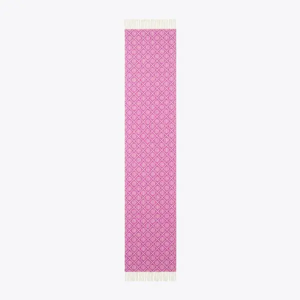 Tory Burch T Monogram Oblong Scarf - Magenta