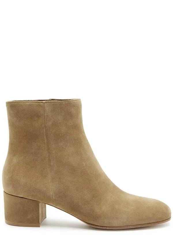 GIANVITO ROSSI Suede Ankle Boots - Camel