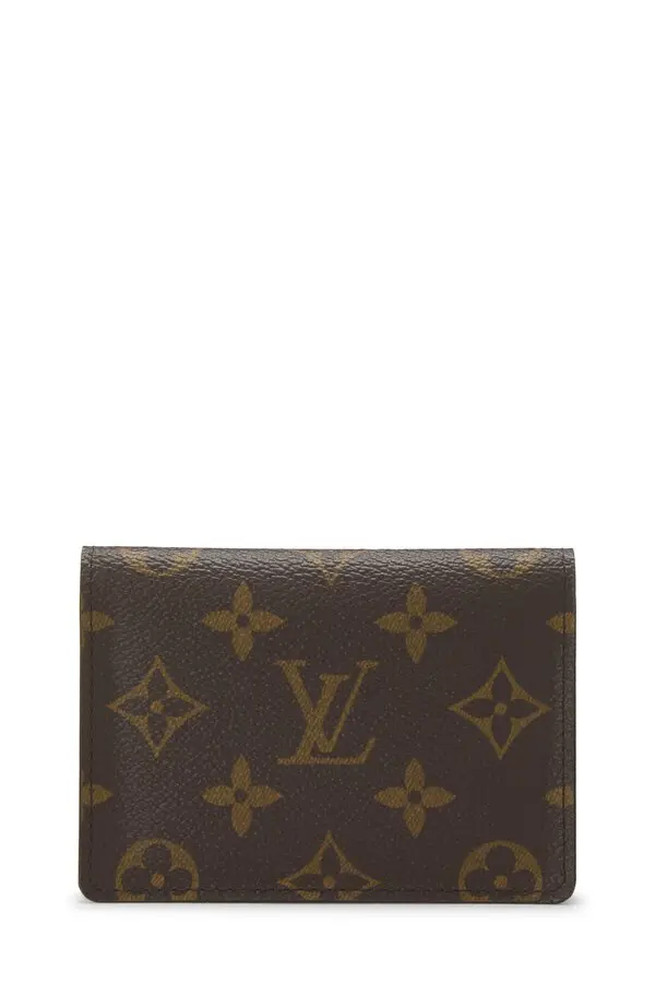 LOUIS VUITTON Monogram Canvas Porte 2 Cartes Vertical - Brown