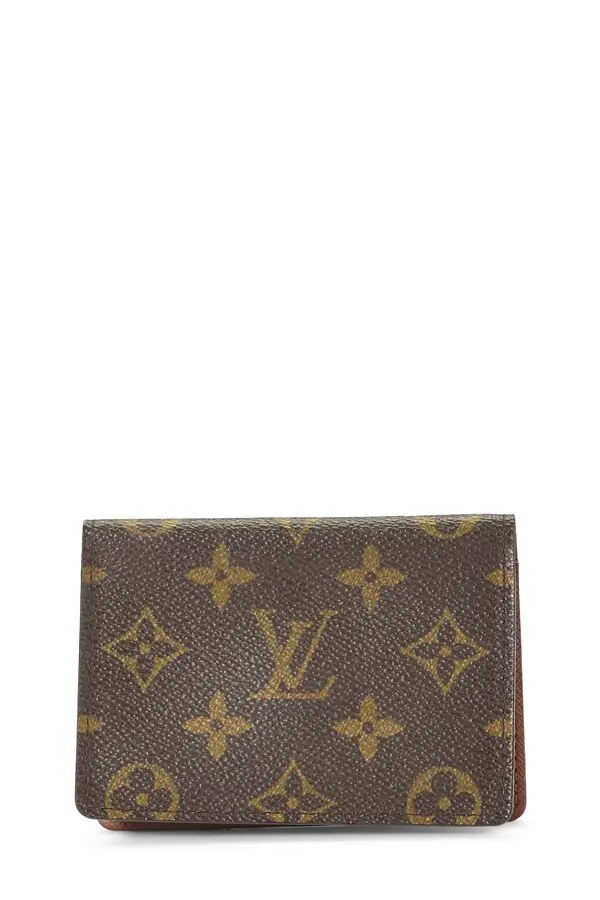 LOUIS VUITTON Monogram Canvas Porte 2 Cartes Vertical - Brown