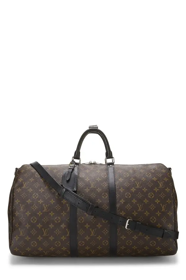 LOUIS VUITTON Monogram Macassar Keepall Bandouliere 55 - Brown