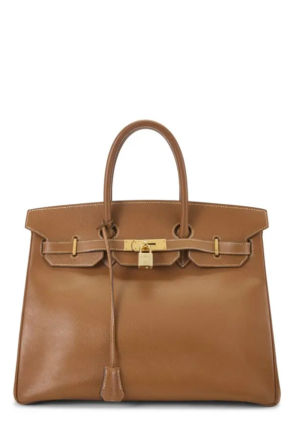 Hermès Gold Courchevel Birkin 35 Bag - Brown