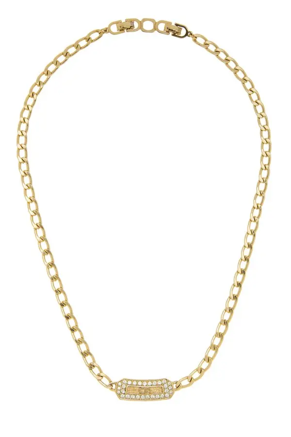 Dior Crystal 'cd' Necklace - Gold