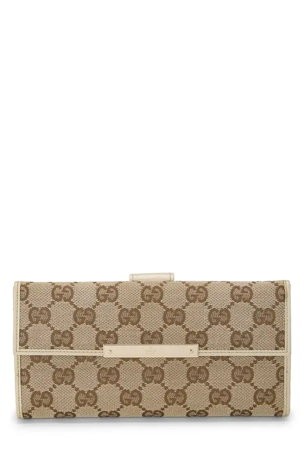 Gucci Original Gg Canvas Continental Wallet - White