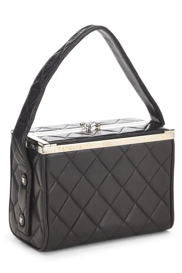 Chanel Quilted Lambskin Box Vanity - Black