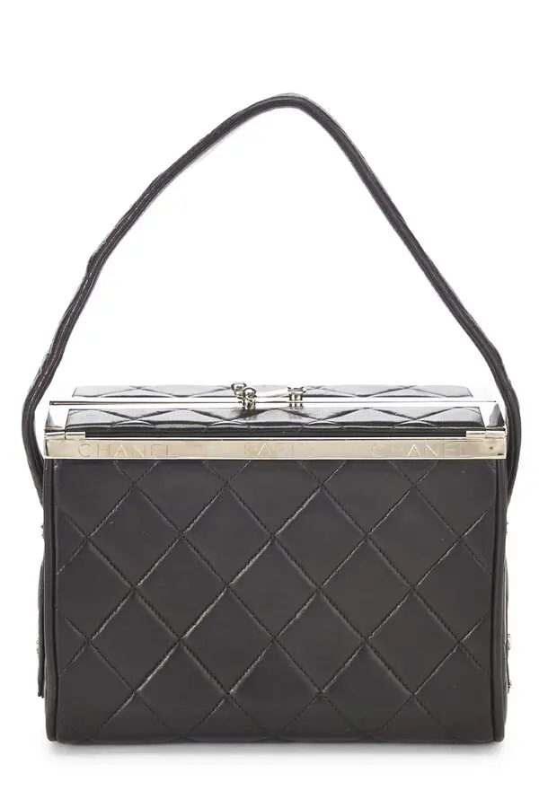 Chanel Quilted Lambskin Box Vanity - Black