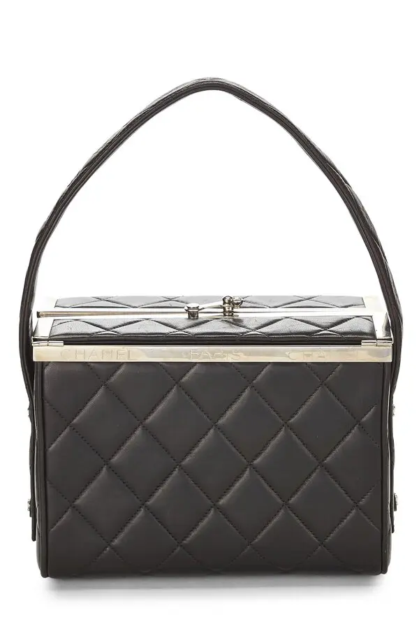 Chanel Quilted Lambskin Box Vanity - Black