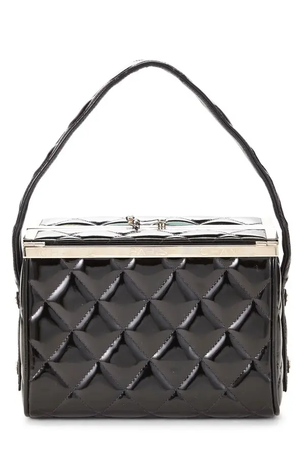 Chanel Quilted Lambskin Box Vanity - Black