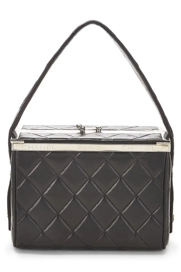 Chanel Quilted Lambskin Box Vanity - Black