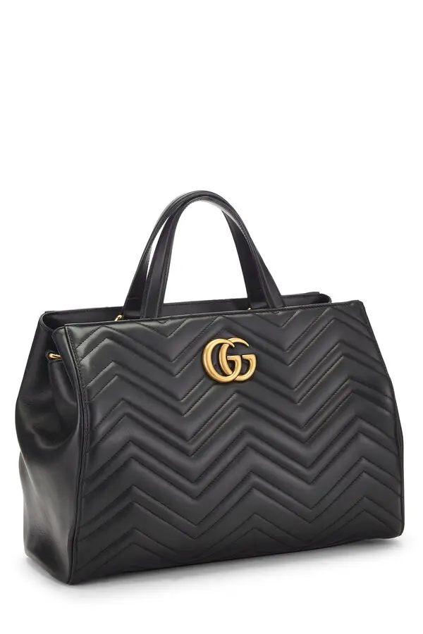 Gucci Leather Gg Marmont Top Handle Bag