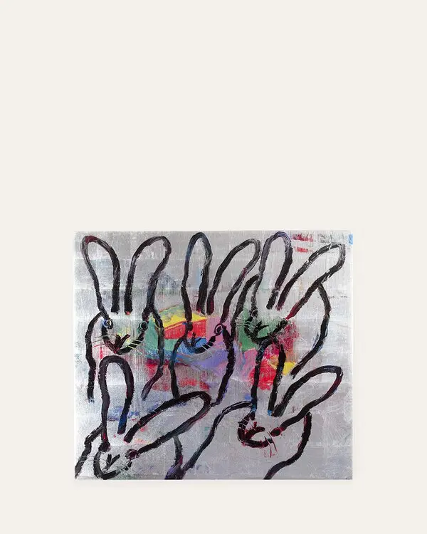 HUNT SLONEM Color Burst Bunnies Placemat - Multi
