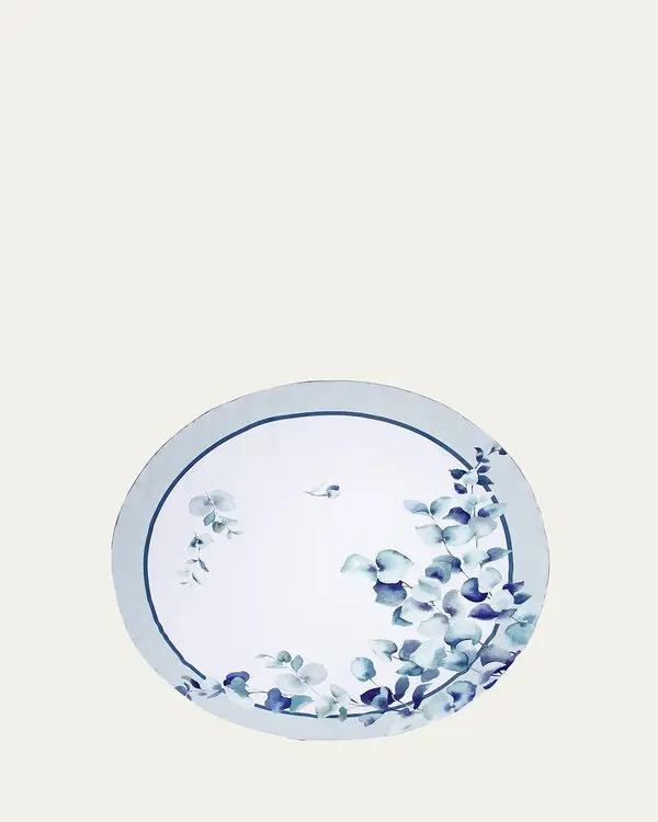 THE LINO Eucalyptus Tablecloth, 71" Round - Navy