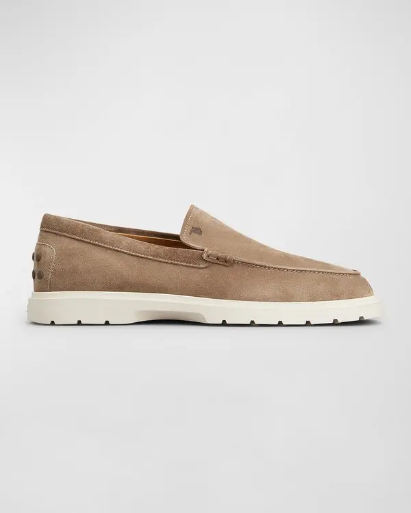TOD & APOS;S Tod's Suede Loafer Slippers - Open Beige