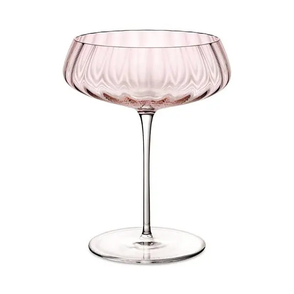 NUDE GLASS Round Up Dusty Rose Coupe Glasses, Set Of 2 - Light Pink