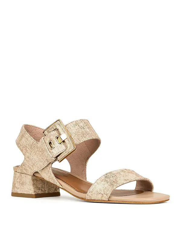 DONALD PLINER Ankle Strap Slingback High Heel Sandals - Camel