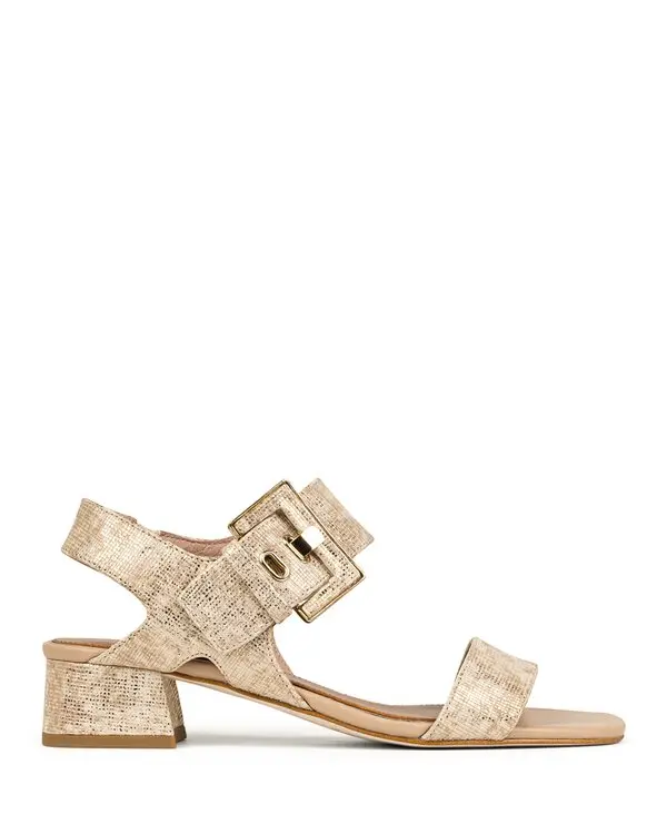 DONALD PLINER Ankle Strap Slingback High Heel Sandals - Camel