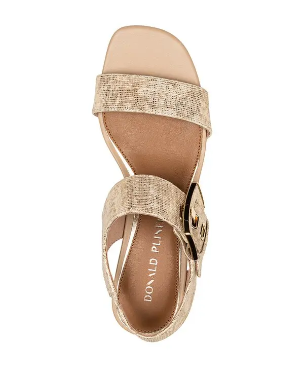 DONALD PLINER Ankle Strap Slingback High Heel Sandals - Camel