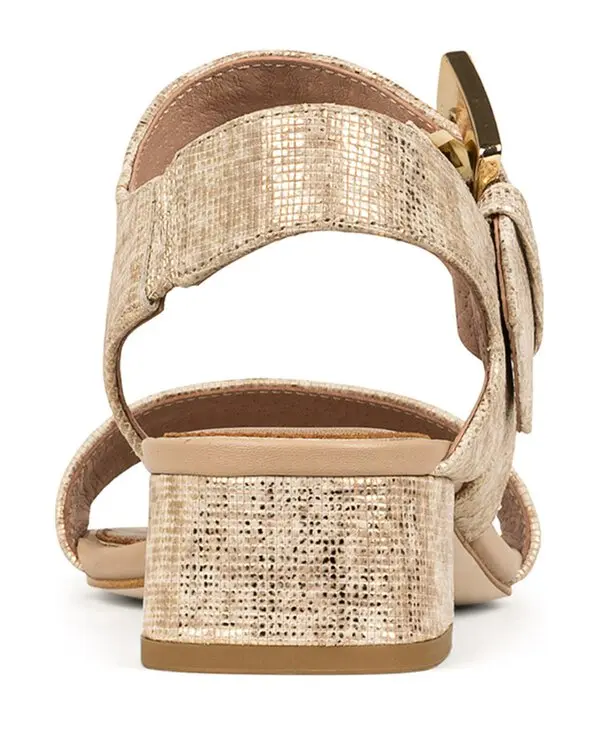 DONALD PLINER Ankle Strap Slingback High Heel Sandals - Camel
