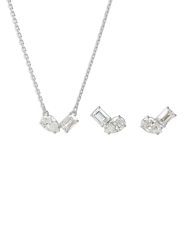 SWAROVSKI Mesmera Pendant Necklace & Stud Earrings Set - Silver