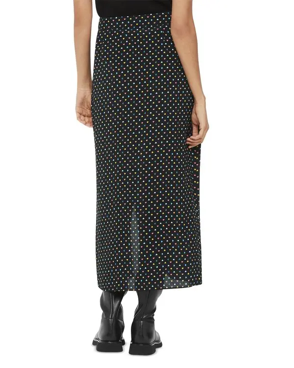 Whistles Scattered Hearts Midi Skirt