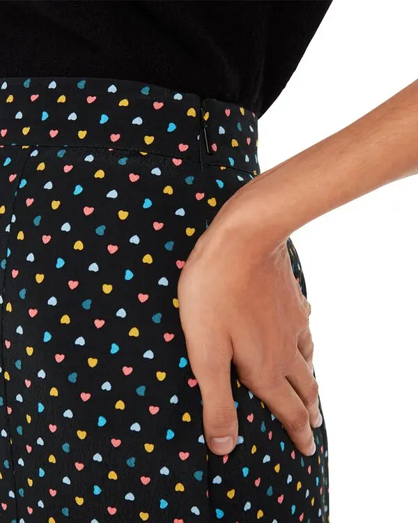 Whistles Scattered Hearts Midi Skirt