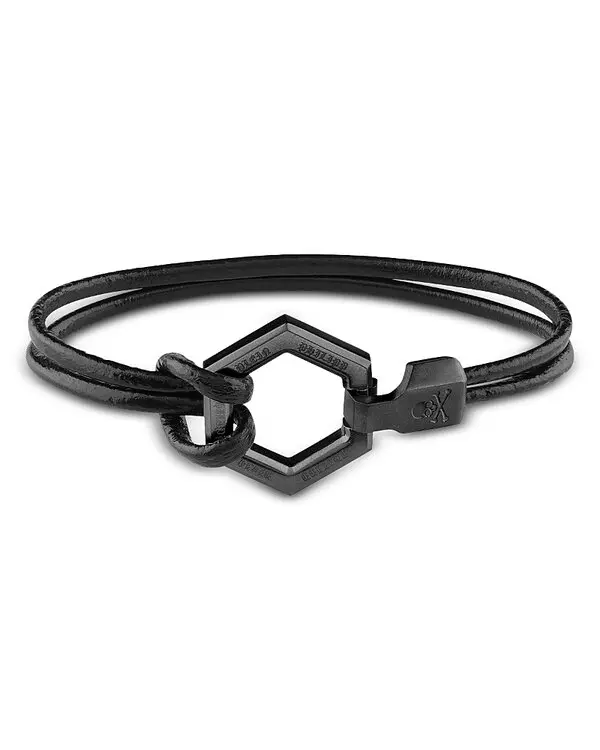 Philipp Plein Hexagon Cord Bracelet - Black