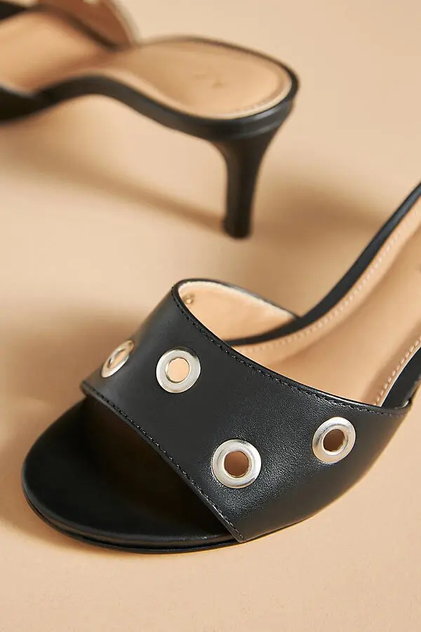 Anthropologie Grommet Kitten-heel Mules