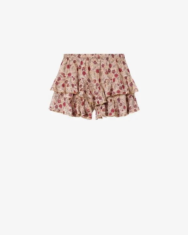 ETOILE Jocadia Floral Print Shorts - Ecru-raspberry