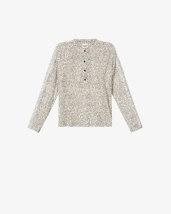 MARANT ETOILE Maria Floral Print Blouse - Ecru/black