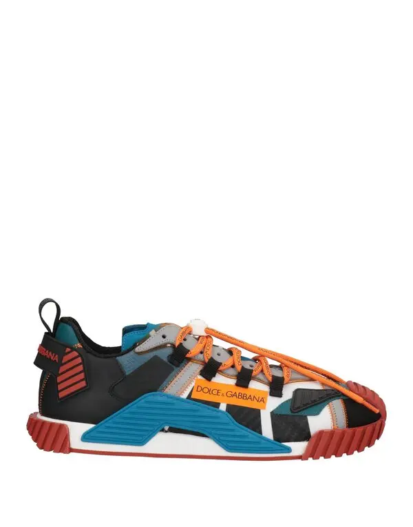 Dolce & Gabbana Multicolor Leather And Techno Fabric Lace-up Sneakers