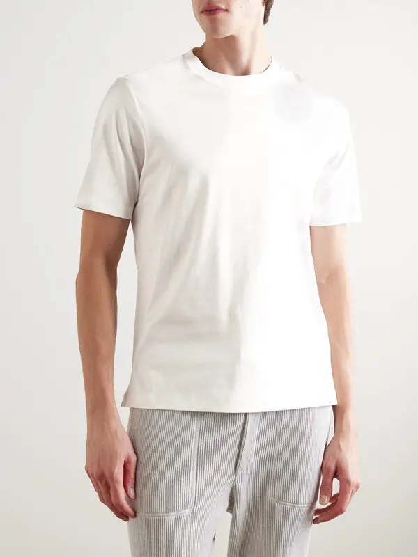 Brunello Cucinelli Cotton-jersey T-shirt - White