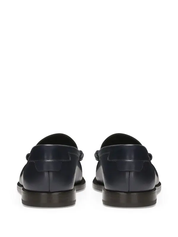 Dolce & Gabbana Logo-plaque Leather Loafers - Blue