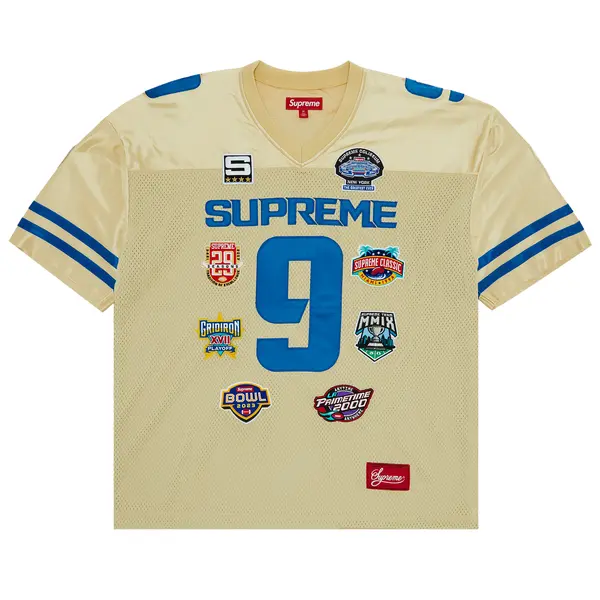 Supreme Championships Embroidered Football Jersey - Gold