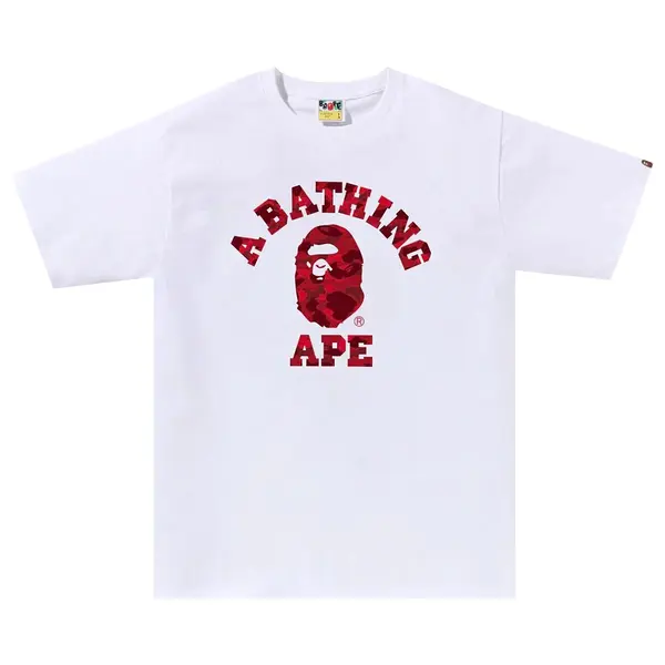 A BATHING APE Color Camo College Tee /red - White