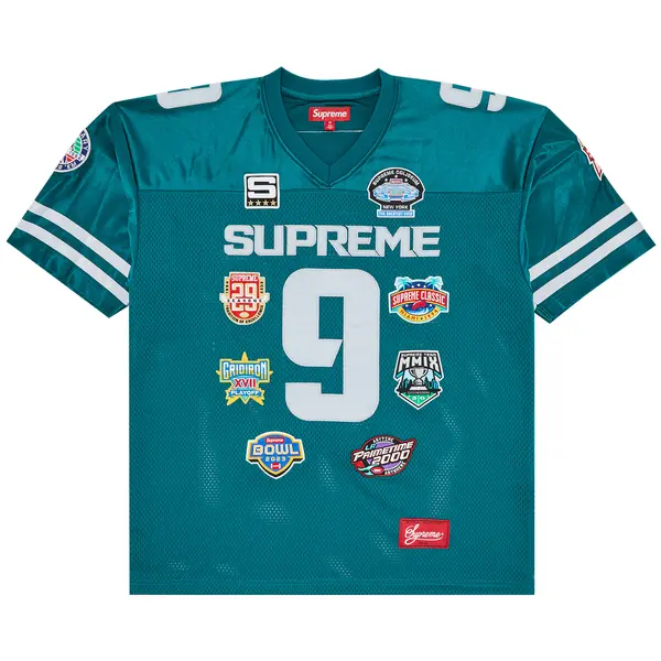 Supreme Championships Embroidered Football Jersey - Teal