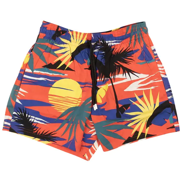 Palm Angels X Vilebrequin Hawaiian Swimwear - Red