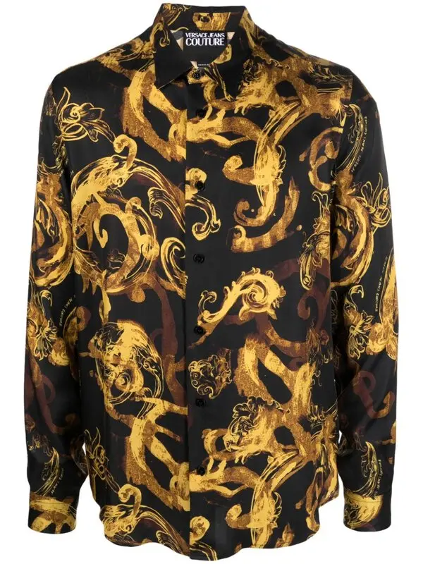 Versace Abstract-print Long-sleeve Shirt