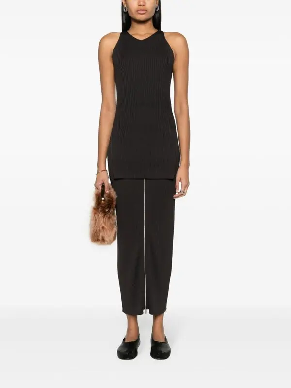 Nanushka Meika Ribbed Knit Midi Skirt