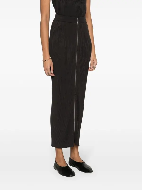 Nanushka Meika Ribbed Knit Midi Skirt
