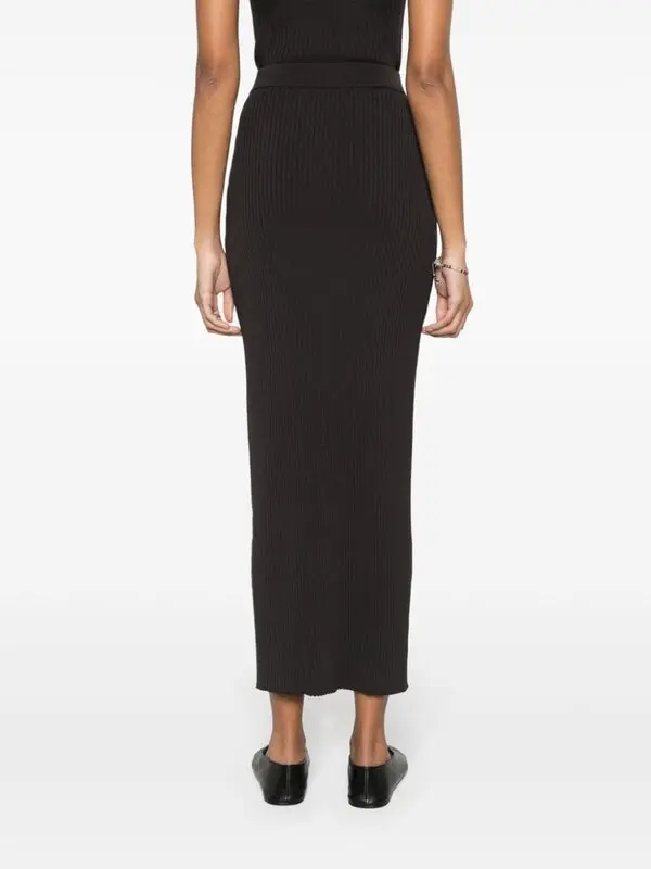 Nanushka Meika Ribbed Knit Midi Skirt