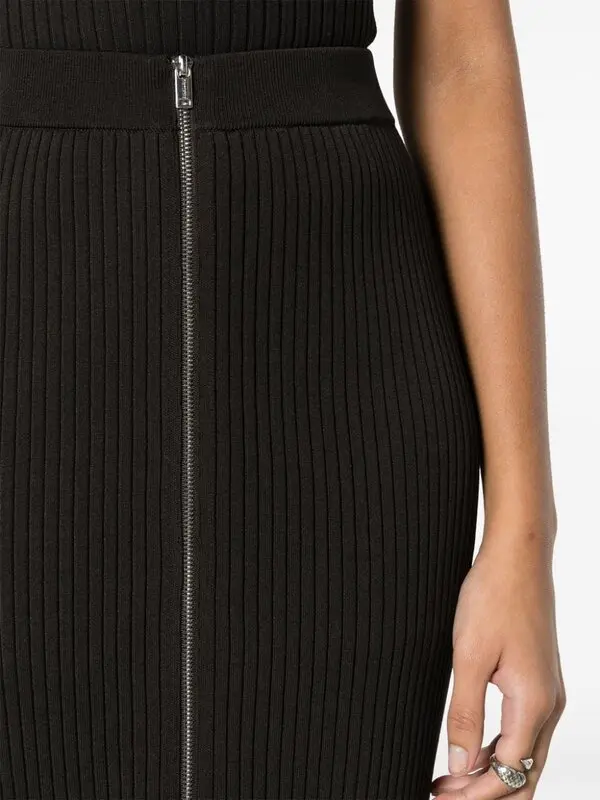 Nanushka Meika Ribbed Knit Midi Skirt