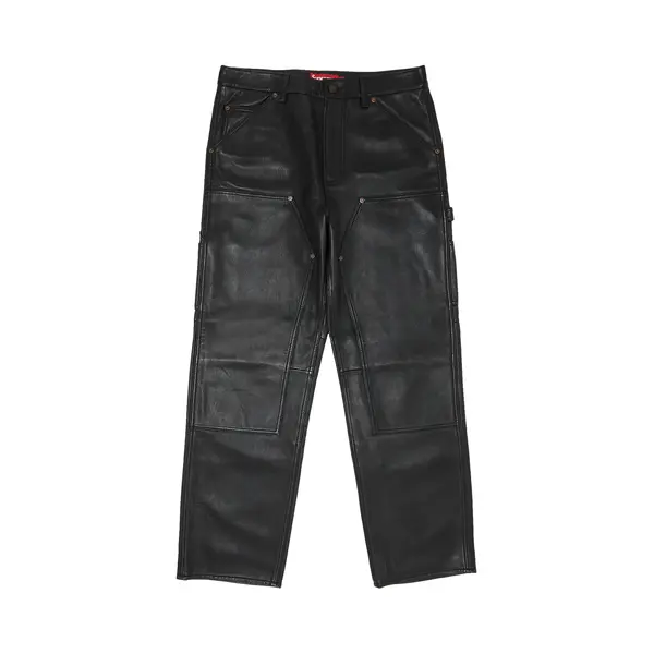 Supreme Leather Double Knee Painter Pant - Black | Editorialist