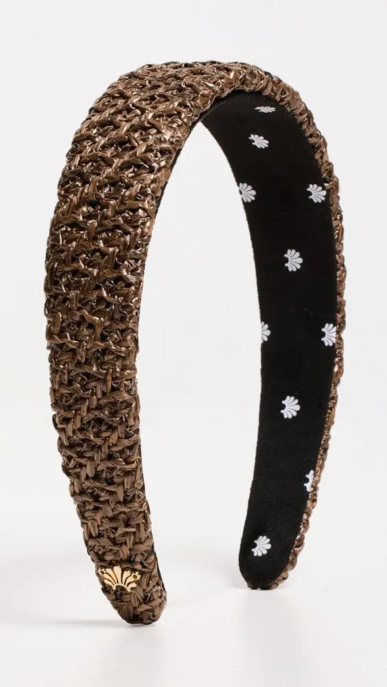 Lele Sadoughi BLACK CRYSTAL GIGI RAFFIA BRAID HEADBAND Lele Sadoughi Raffia Knotted Headband | Shopbop main image 2