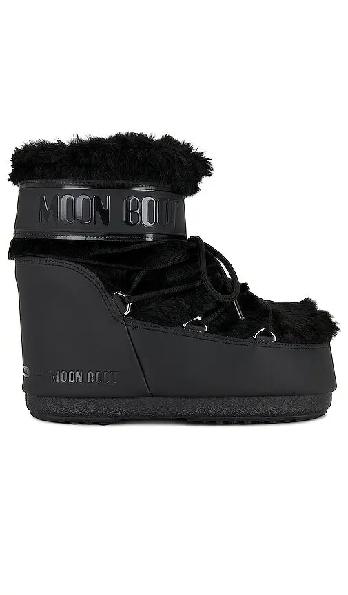 Moon Boot Icon Low Faux Fur Boots - Black