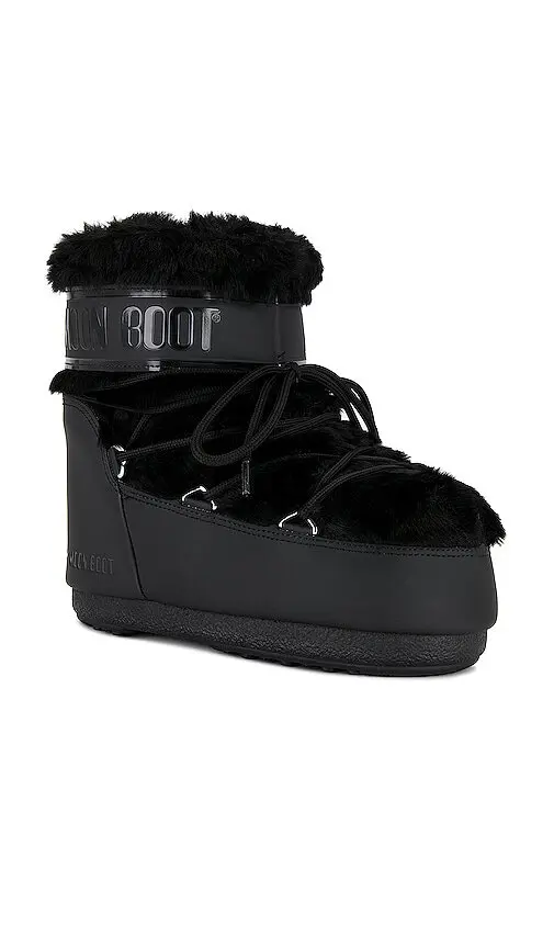 Moon Boot Icon Low Faux Fur Boots - Black