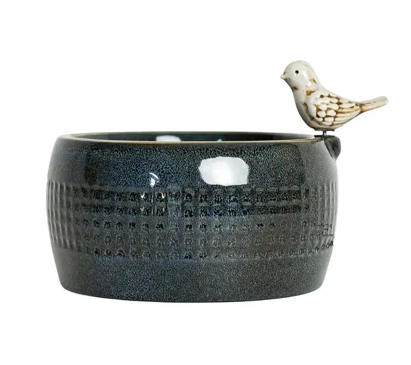 FORESIDE HOME & GARDEN Perched Bird Fountain Porcelain - One-color