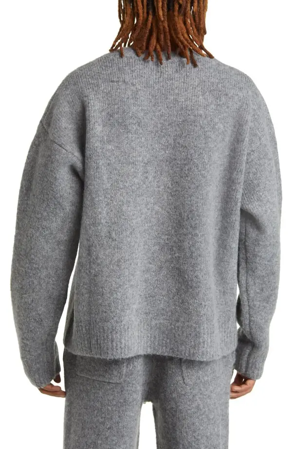 ELWOOD Oversize Crewneck Sweater - Charcoal