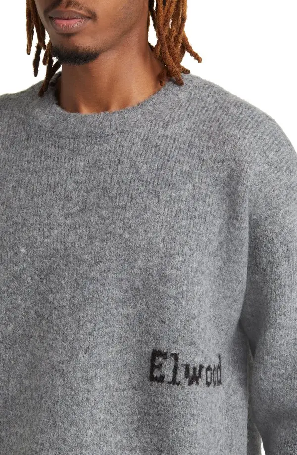 ELWOOD Oversize Crewneck Sweater - Charcoal