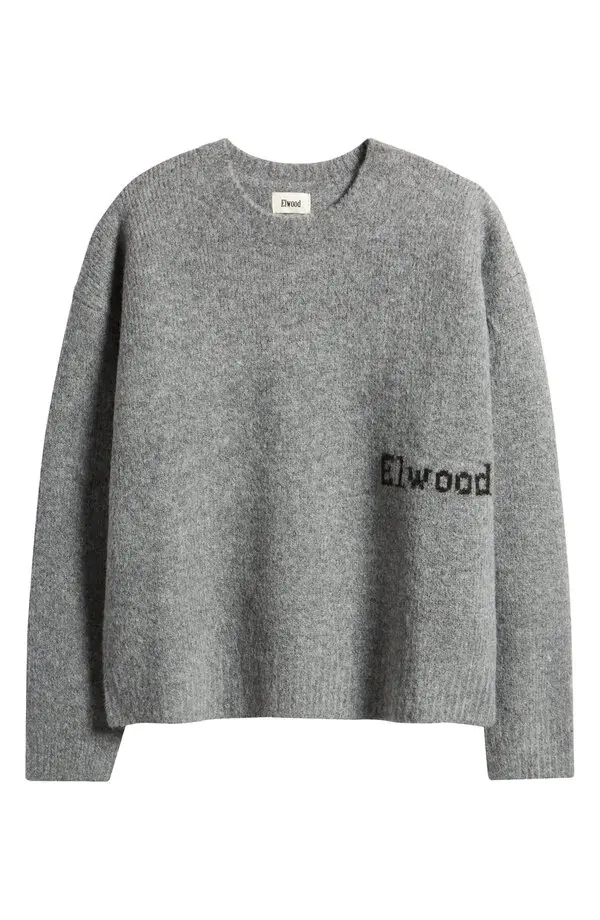 ELWOOD Oversize Crewneck Sweater - Charcoal