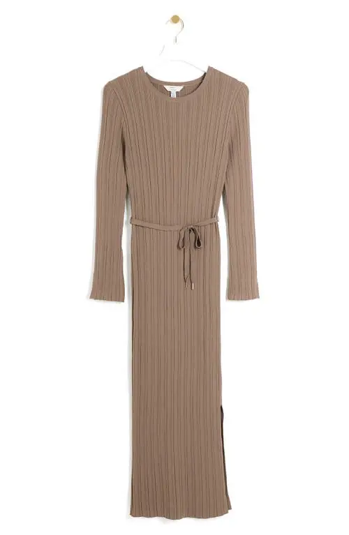 knitted sweater dress for women Women's Ease Into It Beige Knit Half-Zip Funnel Collar Longline Sweater Dress | Color: White | Size: L